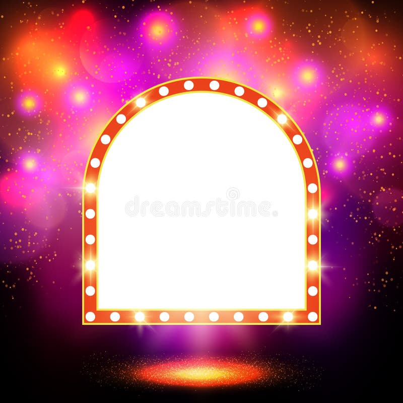 Abstract Shining Retro Light Banner Stock Illustration - Illustration ...