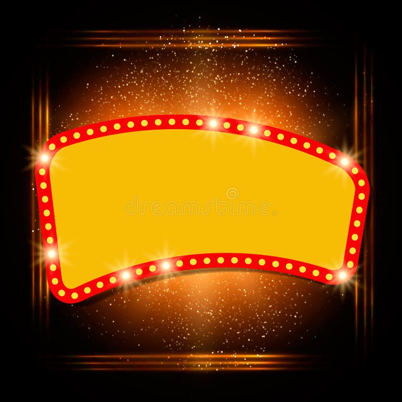 Abstract Shining Retro Light Banner Stock Illustration - Illustration ...