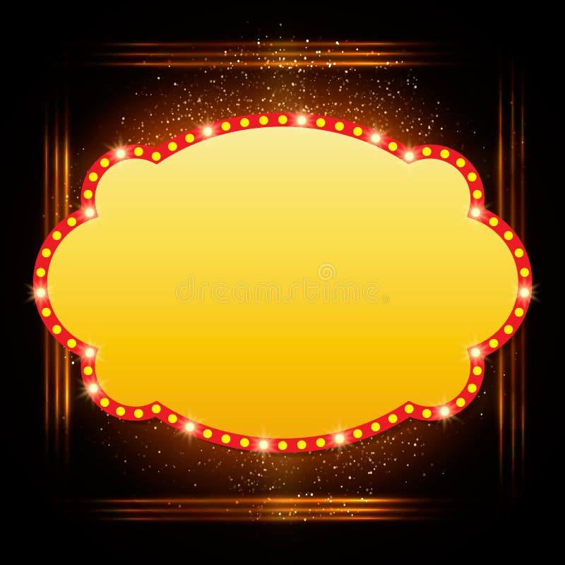 Abstract Shining Retro Light Banner Stock Illustration - Illustration ...