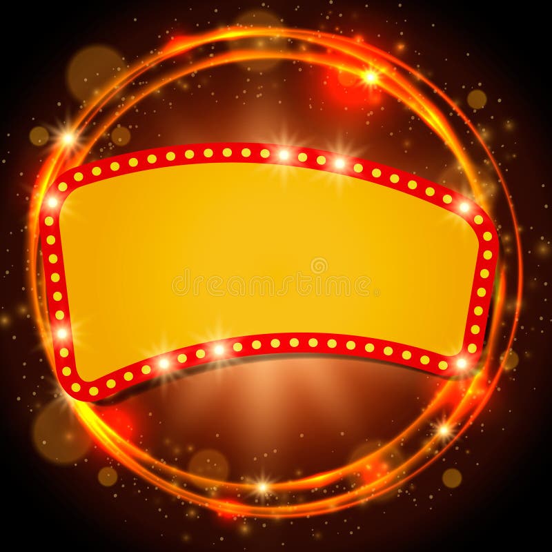 Abstract Shining Retro Light Banner Stock Illustration - Illustration ...