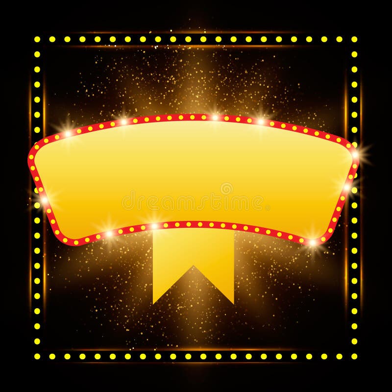 Abstract Shining Retro Light Banner Stock Illustration - Illustration ...