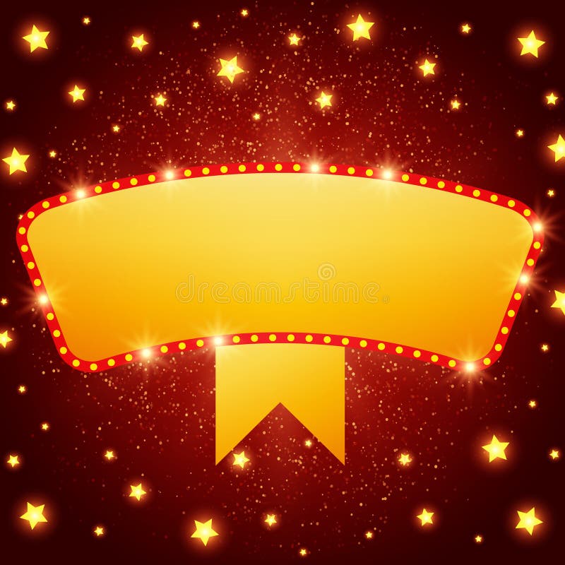 Abstract Shining Retro Light Banner Stock Illustration - Illustration ...