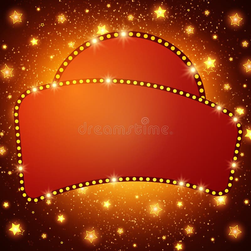 Abstract Shining Retro Light Banner Stock Illustration - Illustration ...