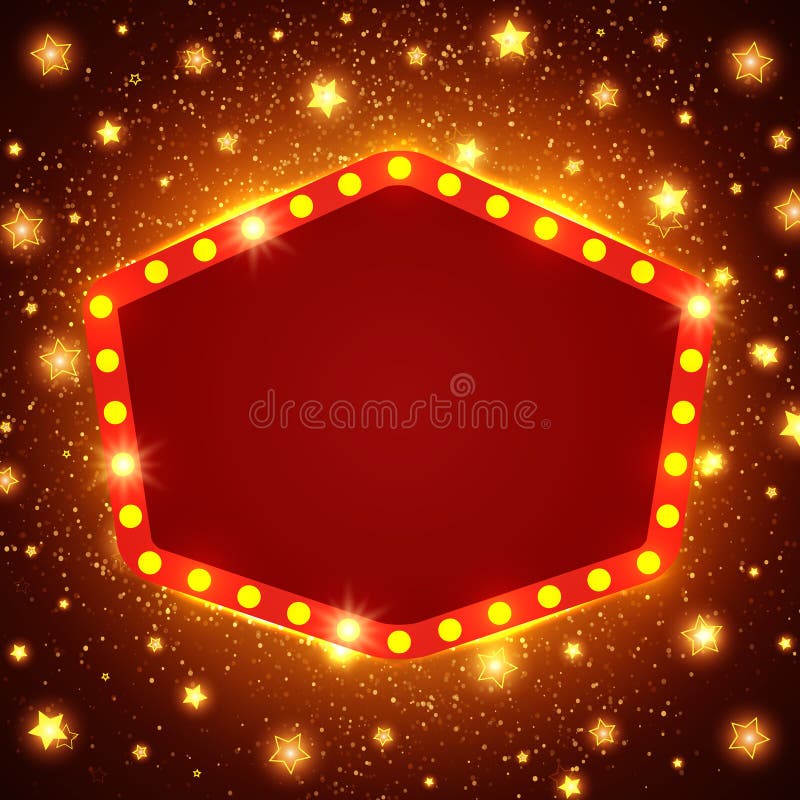 Abstract Shining Retro Light Banner Stock Illustration - Illustration ...