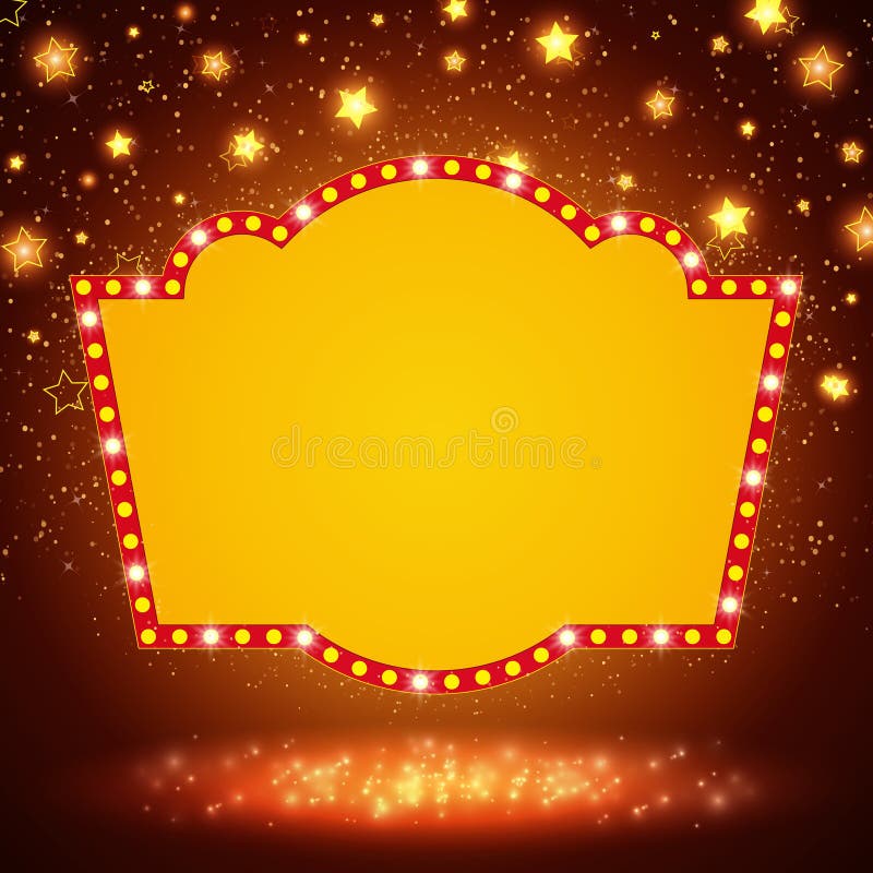 Abstract Shining Retro Light Banner Stock Illustration - Illustration ...