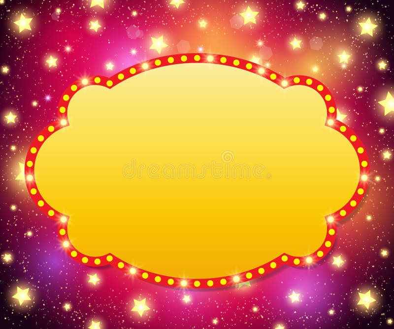 Abstract Shining Retro Light Banner Stock Illustration - Illustration ...