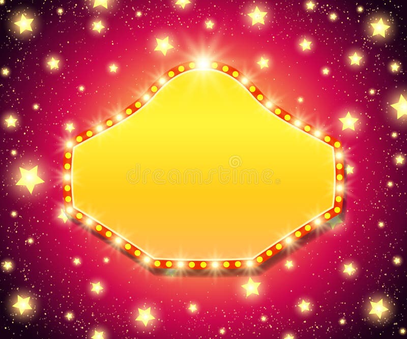 Abstract Shining Retro Light Banner Stock Illustration - Illustration ...