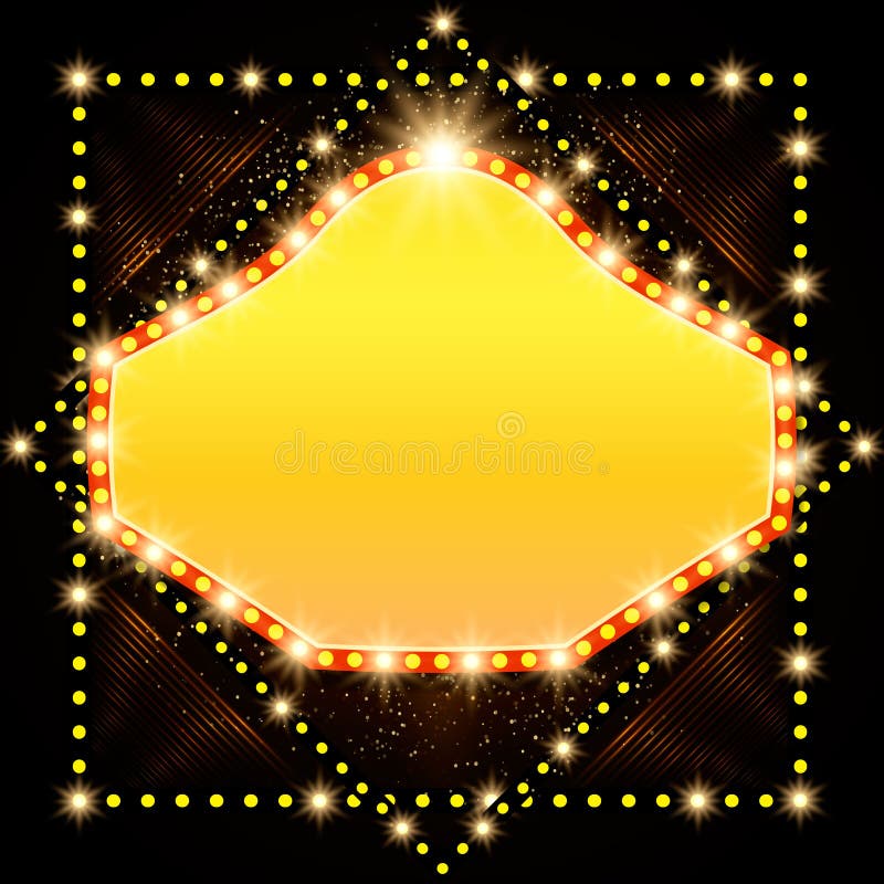 Abstract Shining Retro Light Banner Stock Illustration - Illustration ...