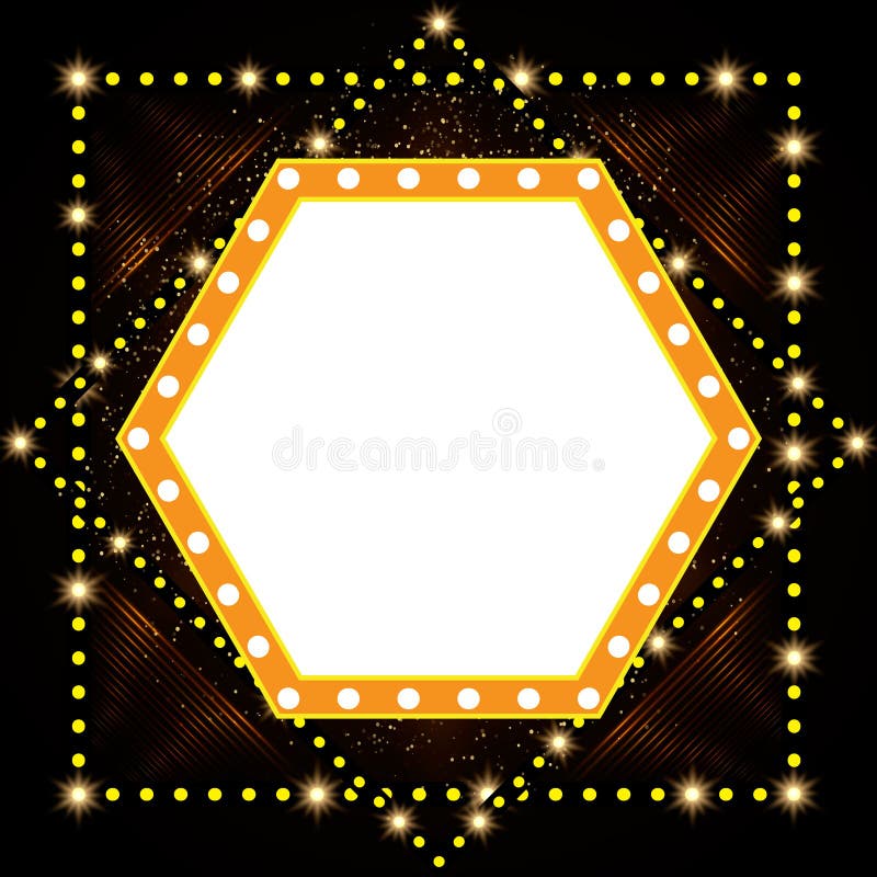 Abstract Shining Retro Light Banner Stock Illustration - Illustration ...