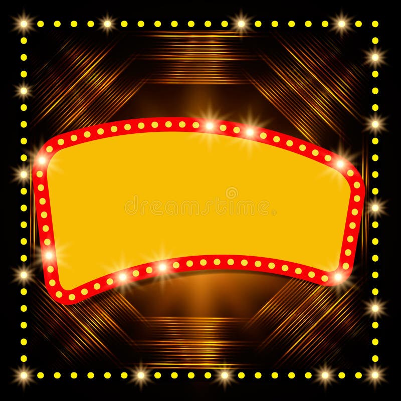 Abstract Shining Retro Light Banner Stock Illustration - Illustration ...