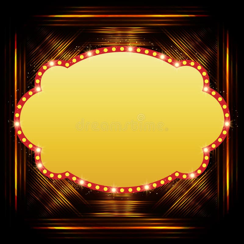Abstract Shining Retro Light Banner Stock Illustration - Illustration ...