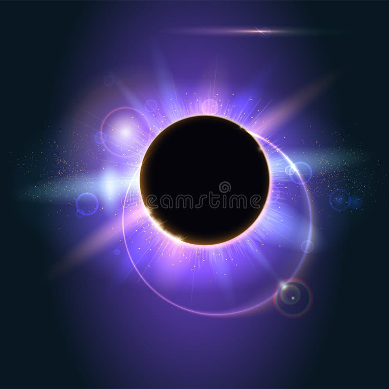Abstract Shining in Space. Solar Eclipse, Astronomical Phenomenon ...
