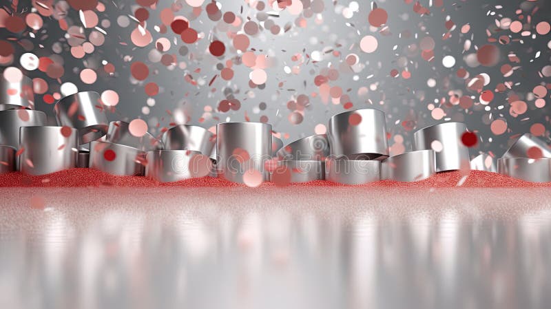 Abstract Shiny Background with Red Glitter. Scattered Confetti Sparkles ...