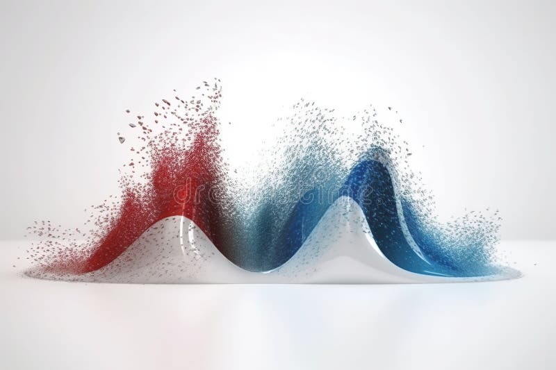 Red Blue White Abstract Splash Streamlined Shape Made with Generative ...