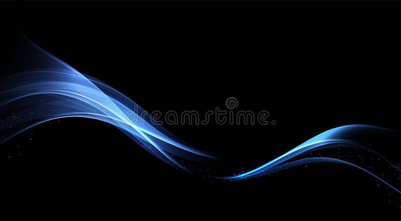 Abstract Shiny Color Blue Wave Design Element Stock Illustration ...