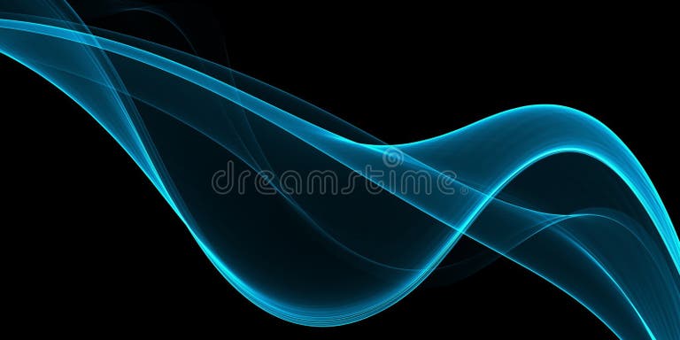 Abstract Shiny Color Blue Wave Design Element on Dark Background ...