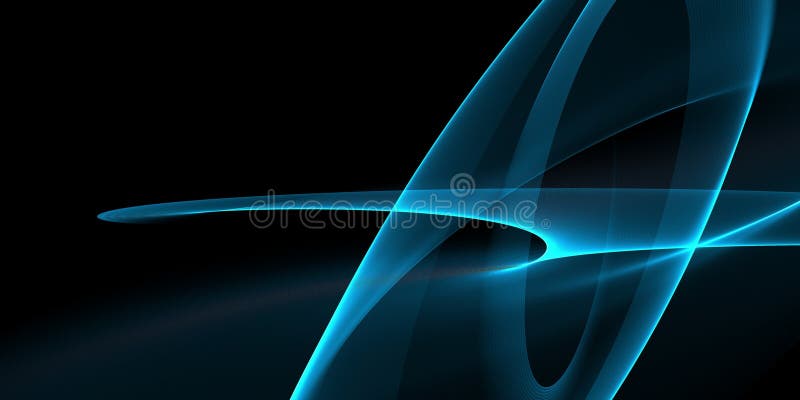 Abstract Shiny Color Blue Wave Design Element on Dark Background ...