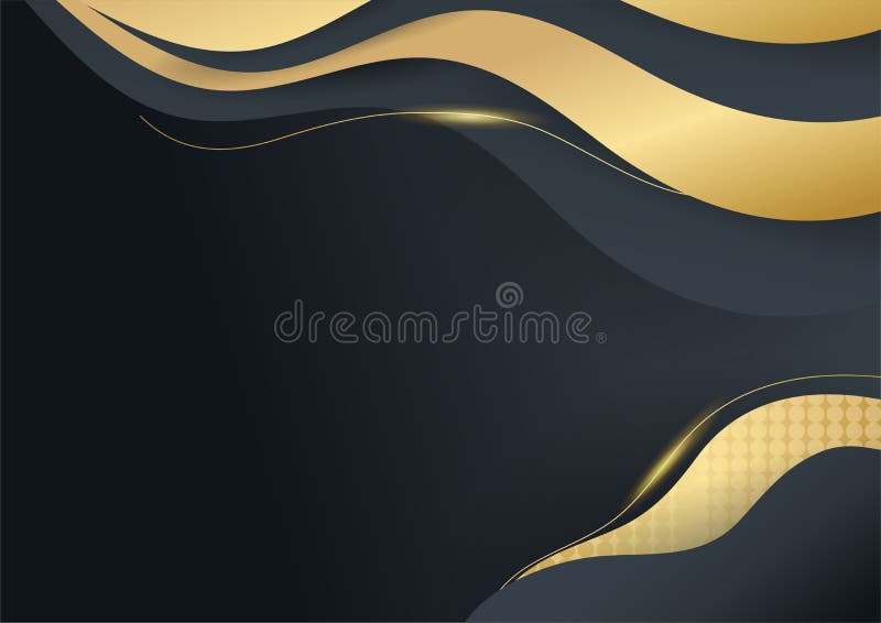 Abstract Shiny Color Gold Wave Design Element Stock Vector ...