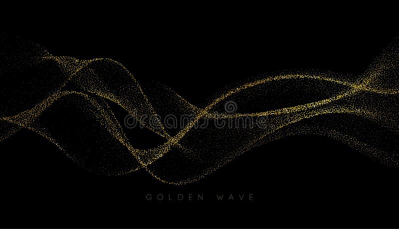 Abstract Shiny Color Gold Wave Design Element Stock Vector ...