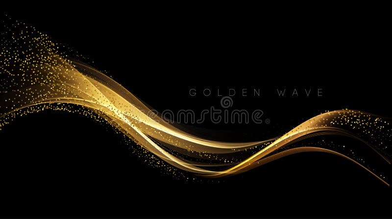 Abstract Shiny Color Gold Wave Design Element Stock Vector ...