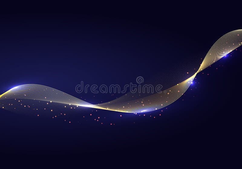 Abstract Shiny Color Gold Wave Design Element and Glitter Effect on ...
