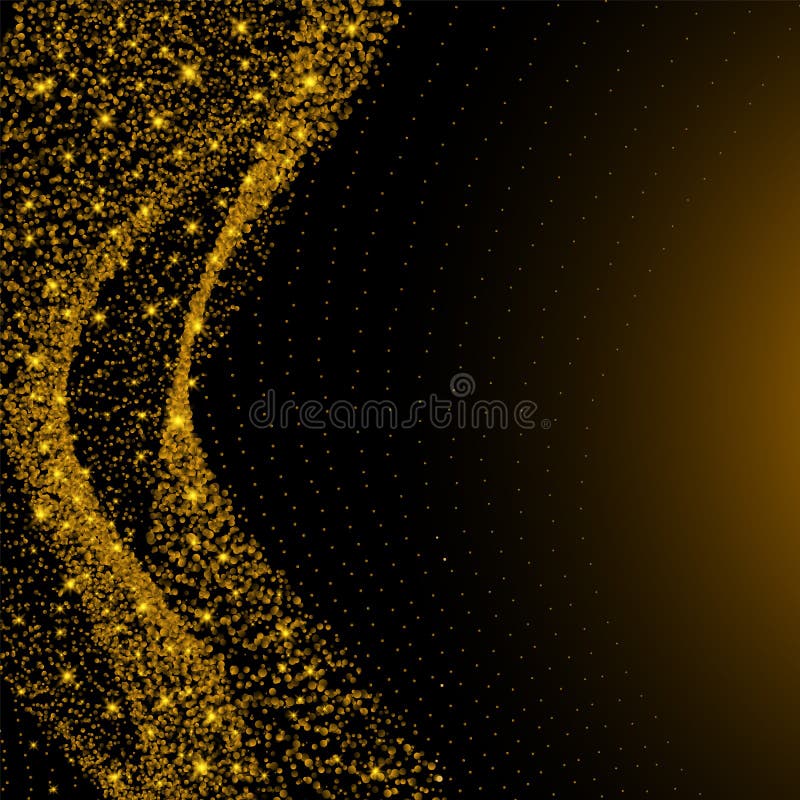 Abstract Shiny Color Gold Wave Design Element with Glitter Effect on ...