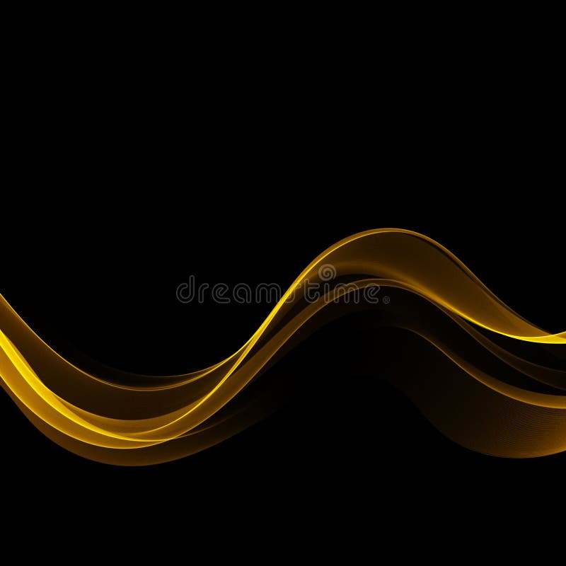 Abstract Shiny Color Gold Wave Design Vector Element on Dark Background ...