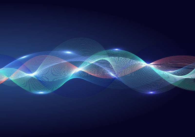 Abstract Shiny Color Multi Color Wave Design Element and Lighting ...