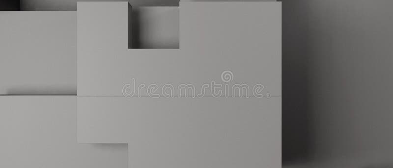 Abstract Shiny Geometric Blocks Three Dimensional Dark Banner ...