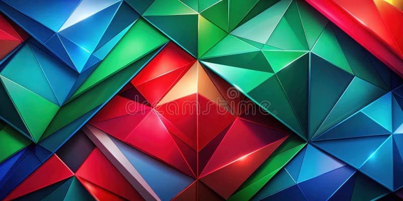 Abstract Shiny Geometric Polygonal Pattern with Vivid Color Scheme ...