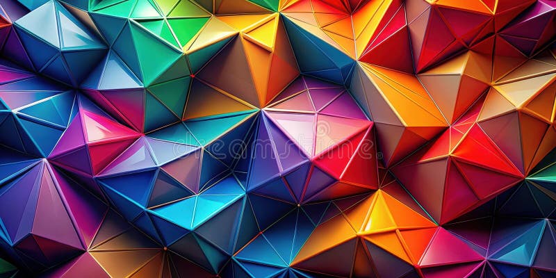 Abstract Shiny Geometric Triangular Pattern with Vivid Colors ...