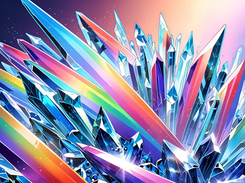 Abstract Shiny Glass Crystals Rainbow Color Reflection Effects ...
