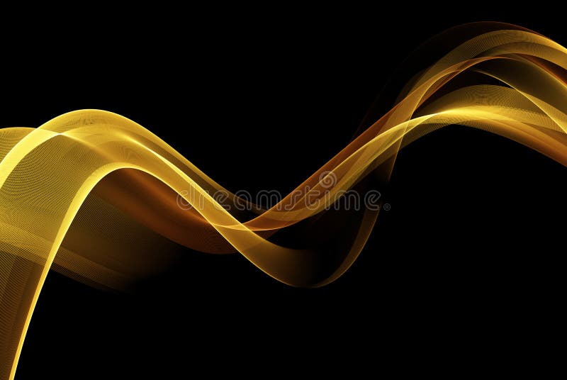 Abstract Shiny Golden Wave Design Element. Golden Color of a ...