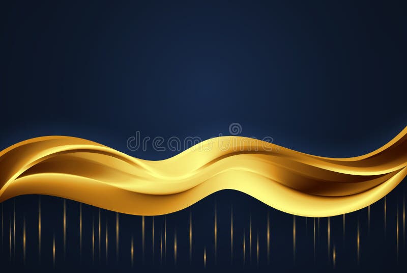 Abstract Shiny Golden Wave Design Element. Golden Wave Color.Vector ...