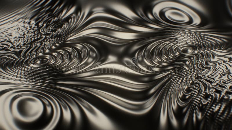 Abstract Shiny Metallic Liquid Bronze Fluid Waves Flow Math Surface ...