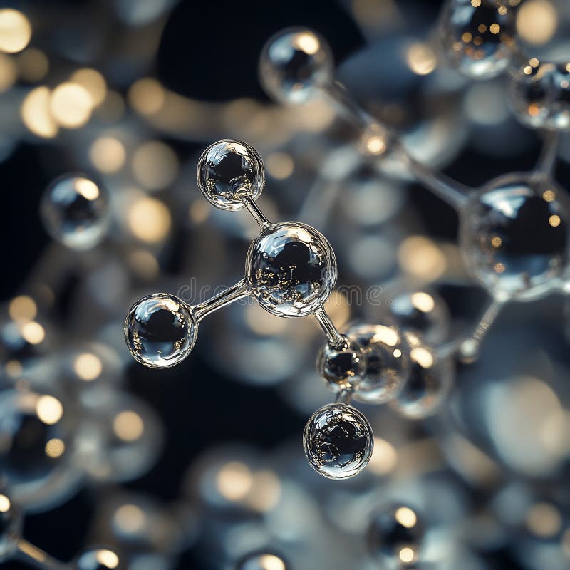 Abstract Shiny Molecular Structure 3D Render Digital Art Science ...