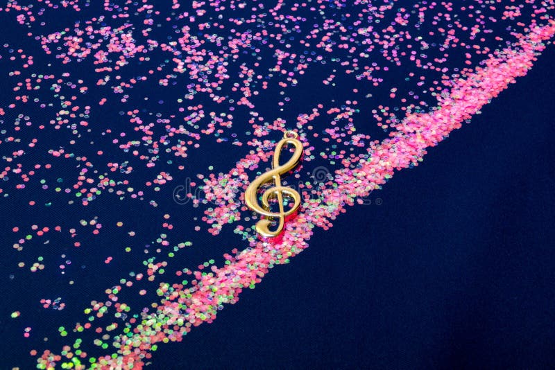 Abstract Shiny Musical Note on Blue Background. Stock Image - Image of ...