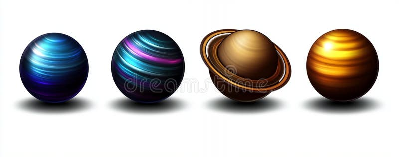 Abstract Shiny Planets Cosmic Sphere Design Digital Art Background Dark ...