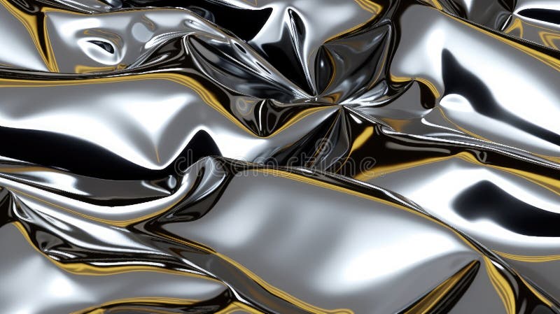 Abstract Shiny Silver Metal Wavy Texture Background Stock Illustration ...