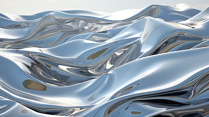 Abstract Shiny Silver Metal Wavy Texture Background Stock Illustration ...