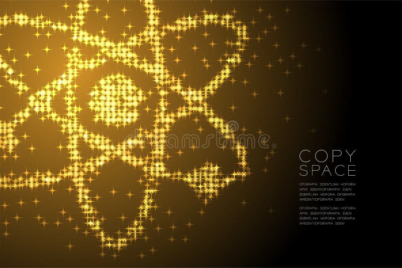 Abstract Shiny Star Pattern Atom Symbol Shape, Science Concept Design ...