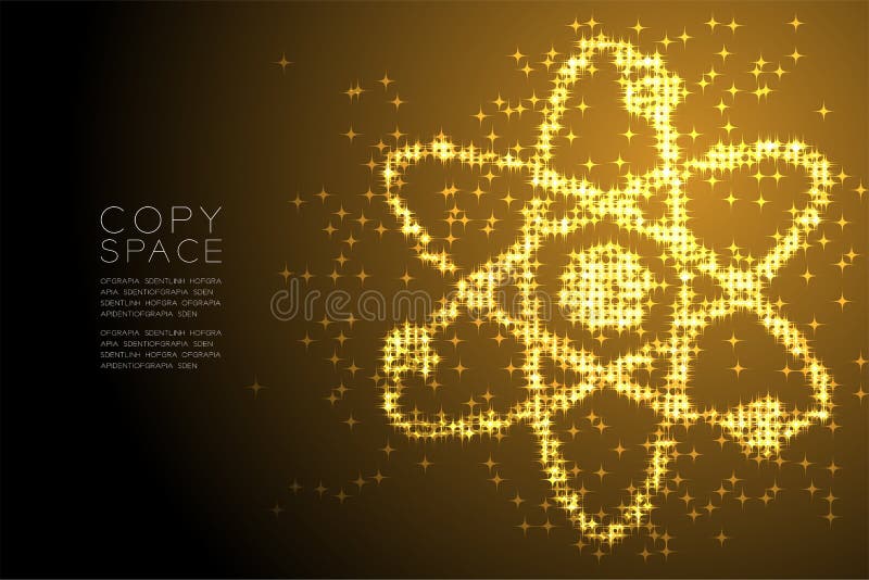 Abstract Shiny Star Pattern Atom Symbol Shape, Science Concept Design ...