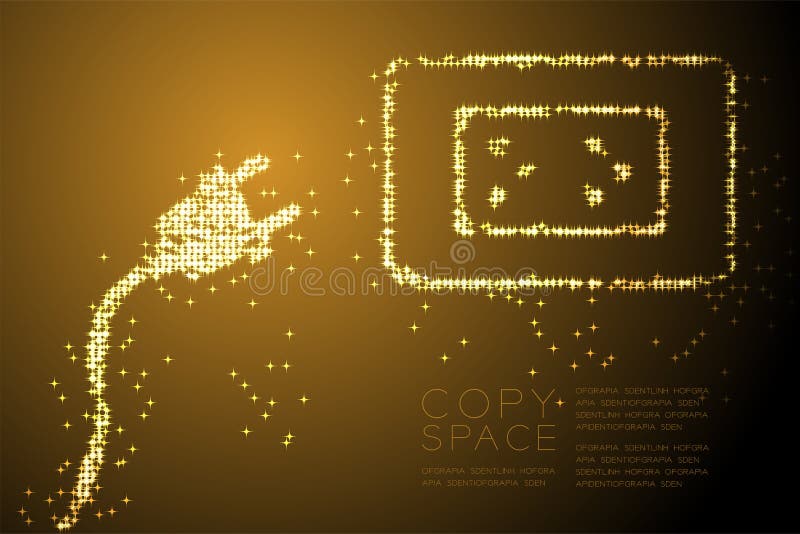 Abstract Shiny Star Pattern Plug and Outlet Shape, Power Saving Concept ...