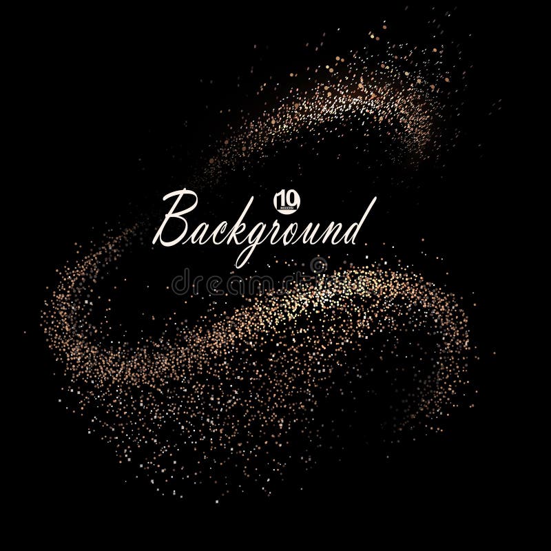 Abstract Shiny Wavy Isolated Frame with Golden Glitter, Design ...