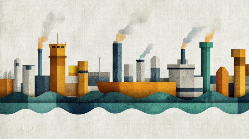 Abstract Shipping Industry Process Illustration Stock Illustration ...