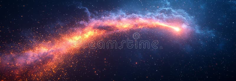 Abstract Shooting Star on a Clean Night-sky Background, with a Subtle ...