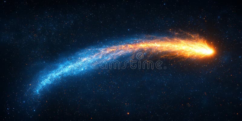 Abstract Shooting Star on a Clean Night-sky Background, with a Subtle ...