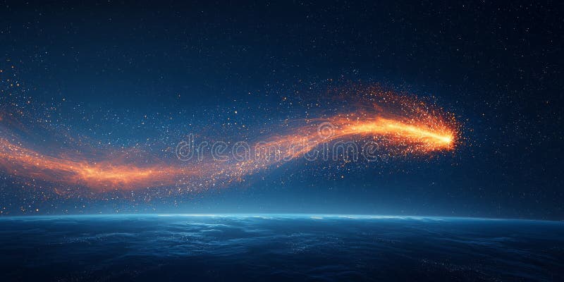 Abstract Shooting Star on a Clean Night-sky Background, with a Subtle ...
