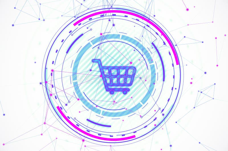 Abstract Shopping Cart Design Concept. 3D Rendering Stock Illustration ...