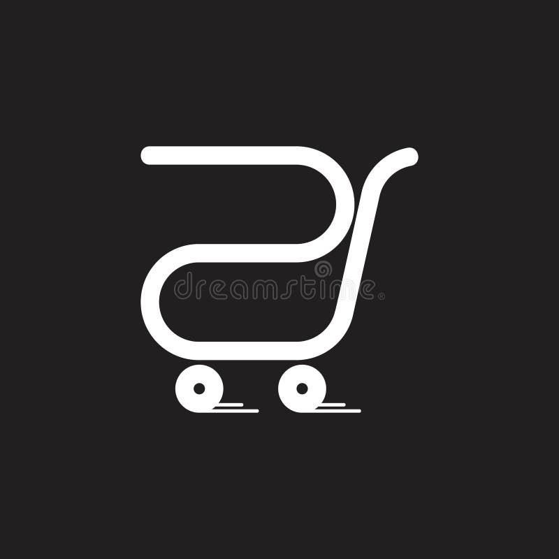 Abstract Shopping Cart Simple Geometric Line Symbol Vector Stock Vector ...